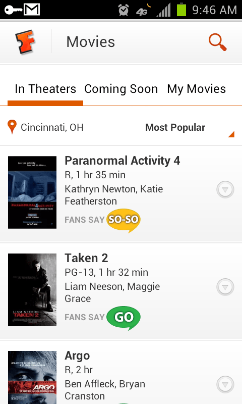 Fandango Movies | 50 Best Android Apps for 2013 | TIME.com