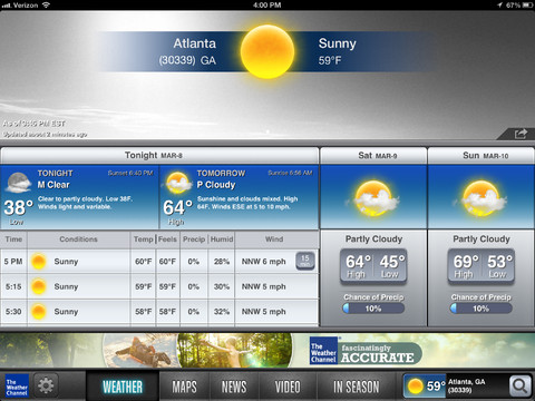 Weather Channel | 50 Best iPad Apps | TIME.com